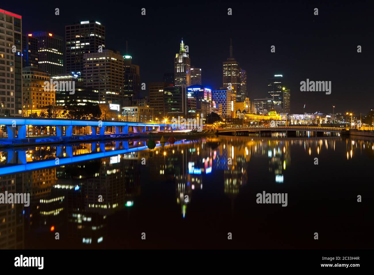 Melbourne at night Stock Photo - Alamy
