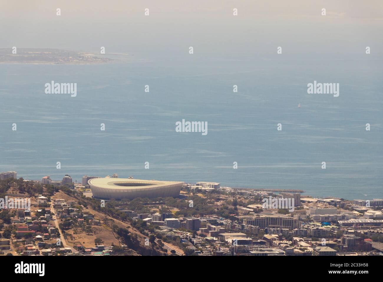Panoramic views of the Cape Town coast, Robben Island and Cape Town ...