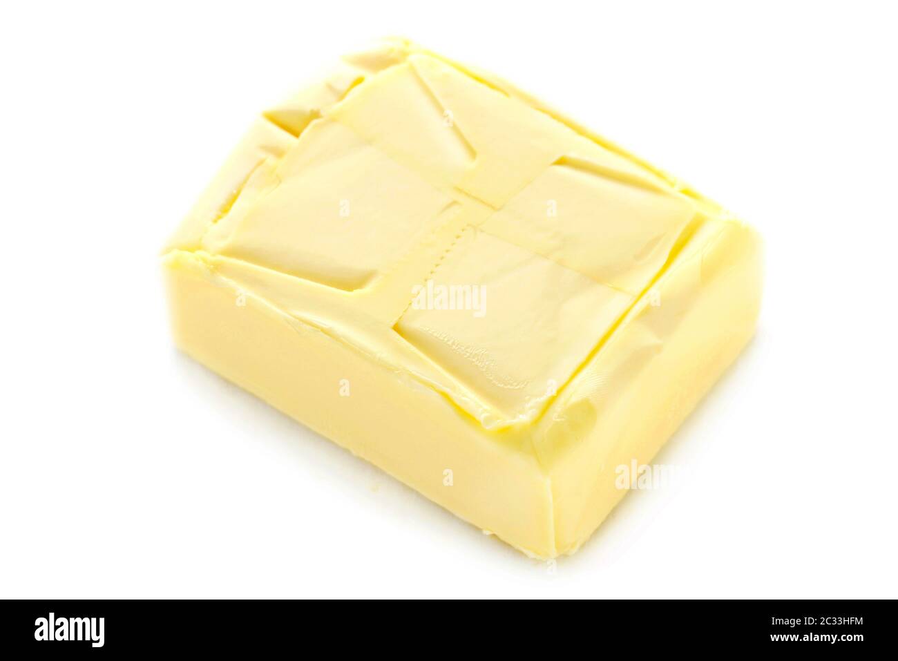A Piece Of Butter Isolated On White Stock Photo - Alamy