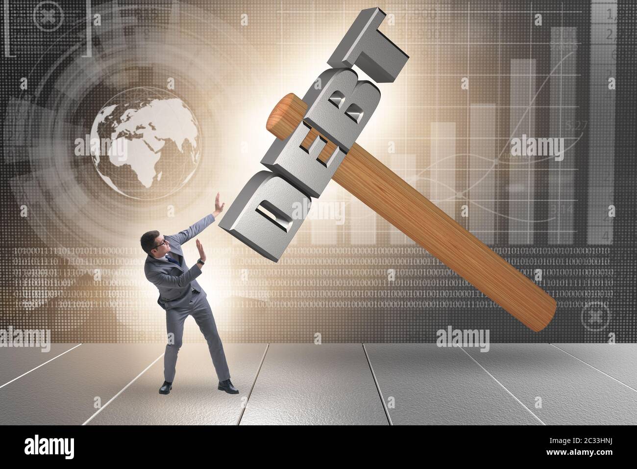 Man under burden loan hi-res stock photography and images - Alamy