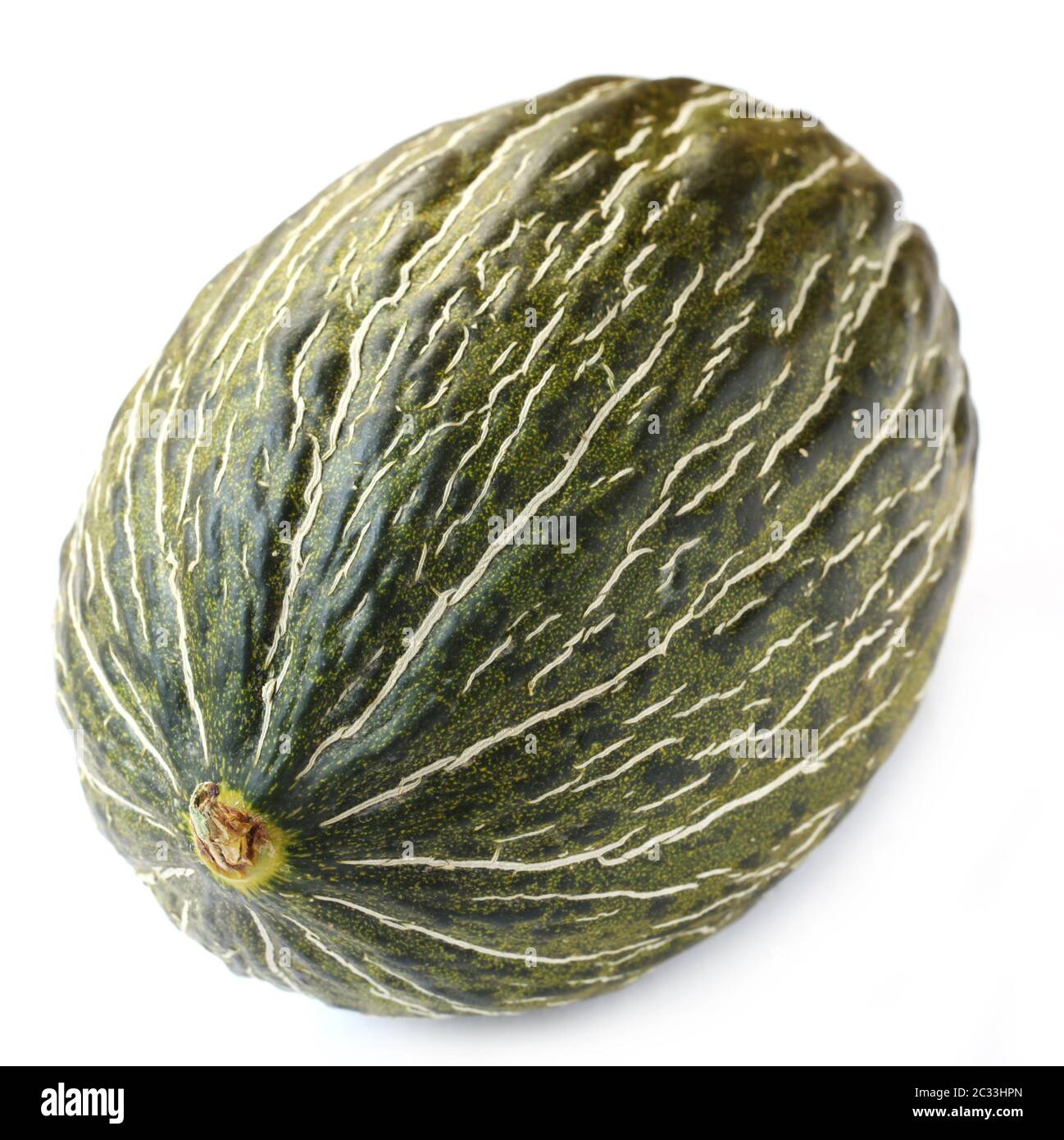 Whole Santa Claus Melon Isolated On White Stock Photo - Alamy
