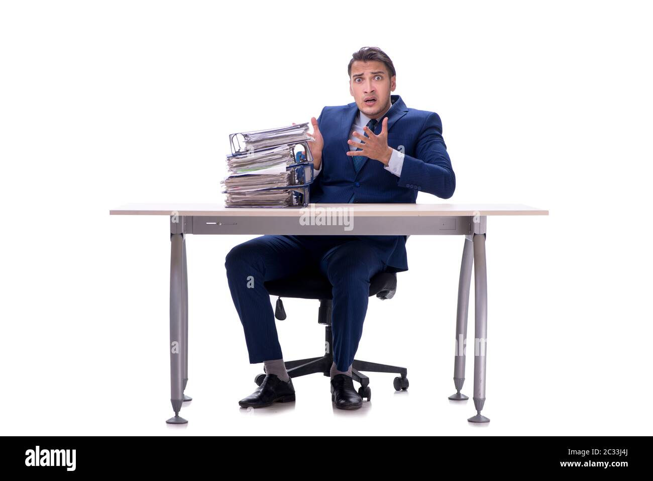 Employee working isolated on white background Stock Photo - Alamy