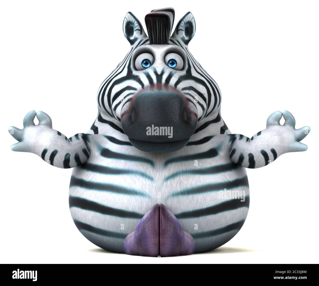 Fun zebra - 3D Illustration Stock Photo - Alamy