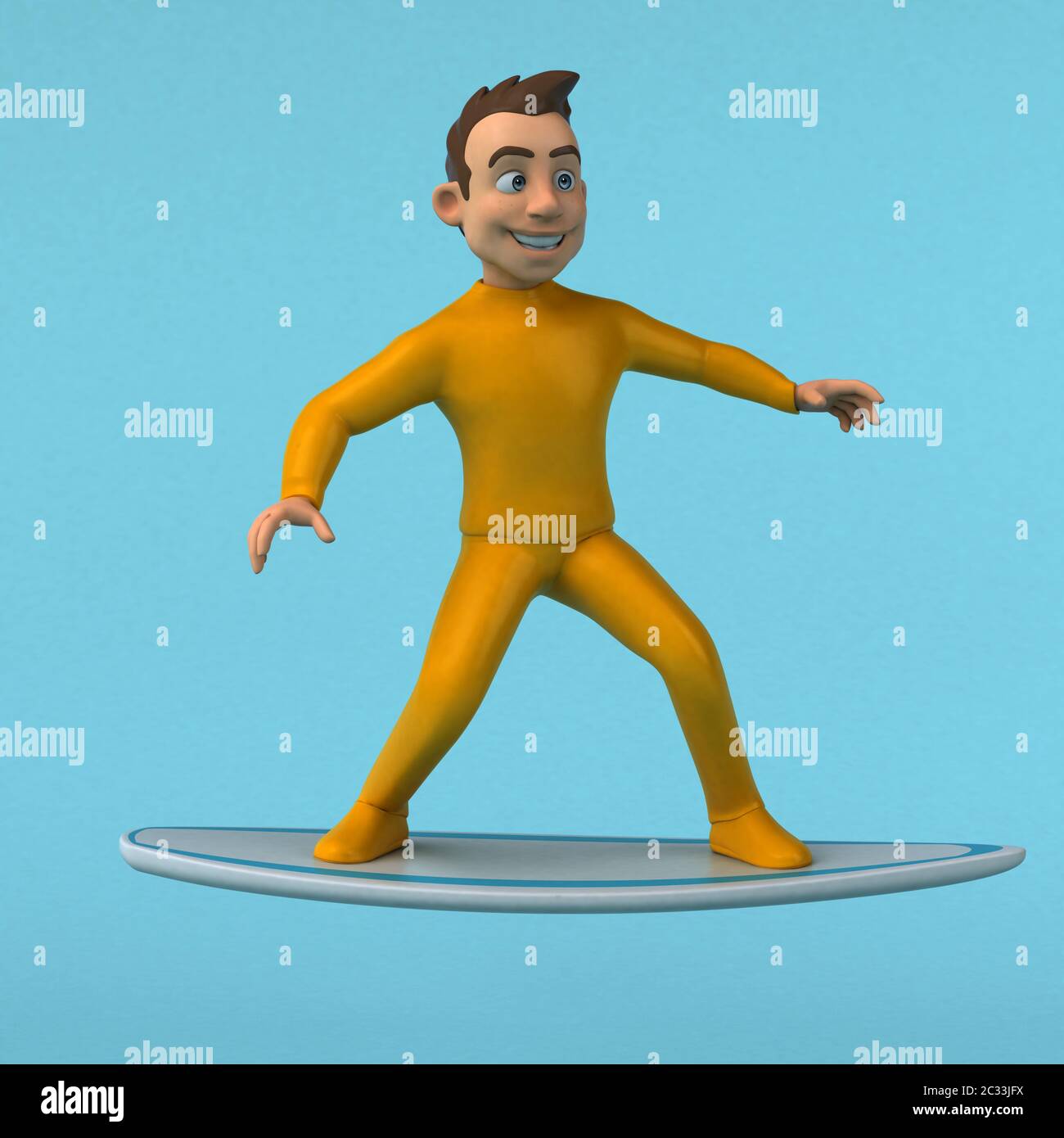 Fun 3D cartoon yellow character Stock Photo - Alamy
