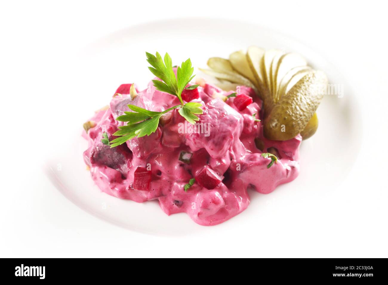 Salad beetroot herring fish Cut Out Stock Images & Pictures - Alamy