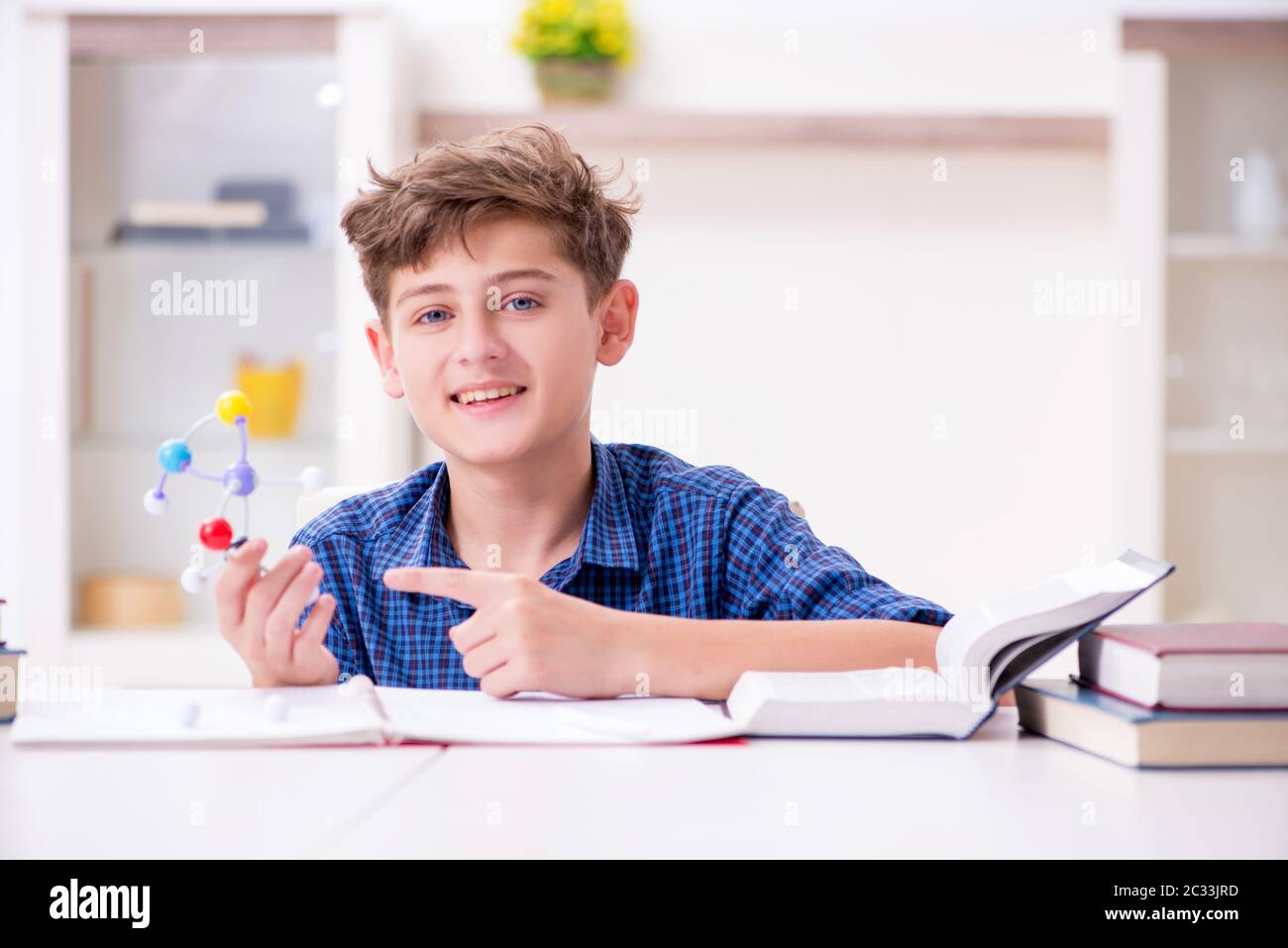 Kid preparing for school at home Stock Photo - Alamy