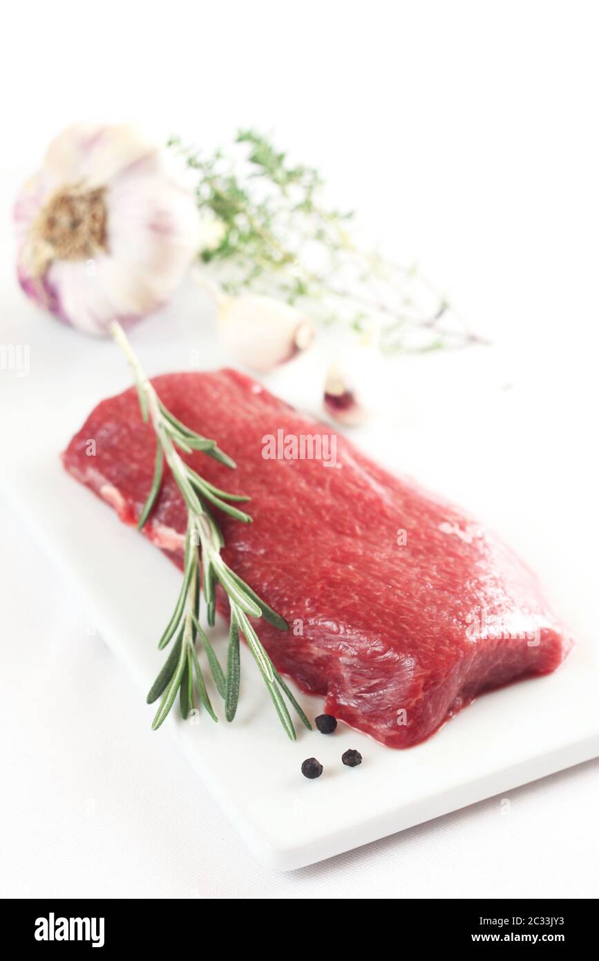 Raw Lamb Fillet With Ingredients Stock Photo - Alamy