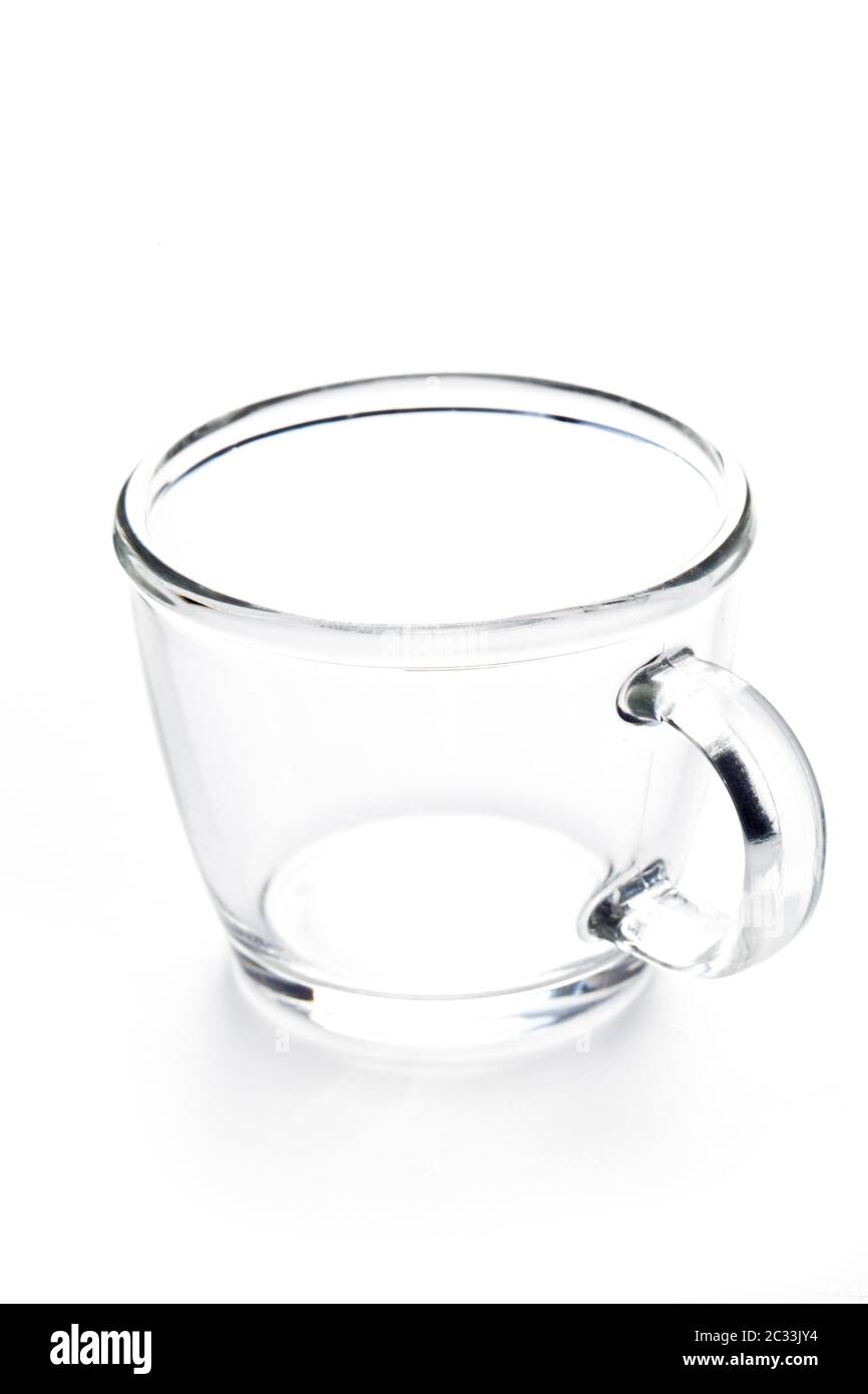 Empty Espresso Glass Isolated On White Stock Photo - Alamy