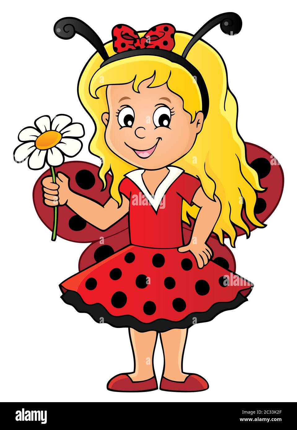 Ladybug girl theme image 1 - picture illustration Stock Photo - Alamy