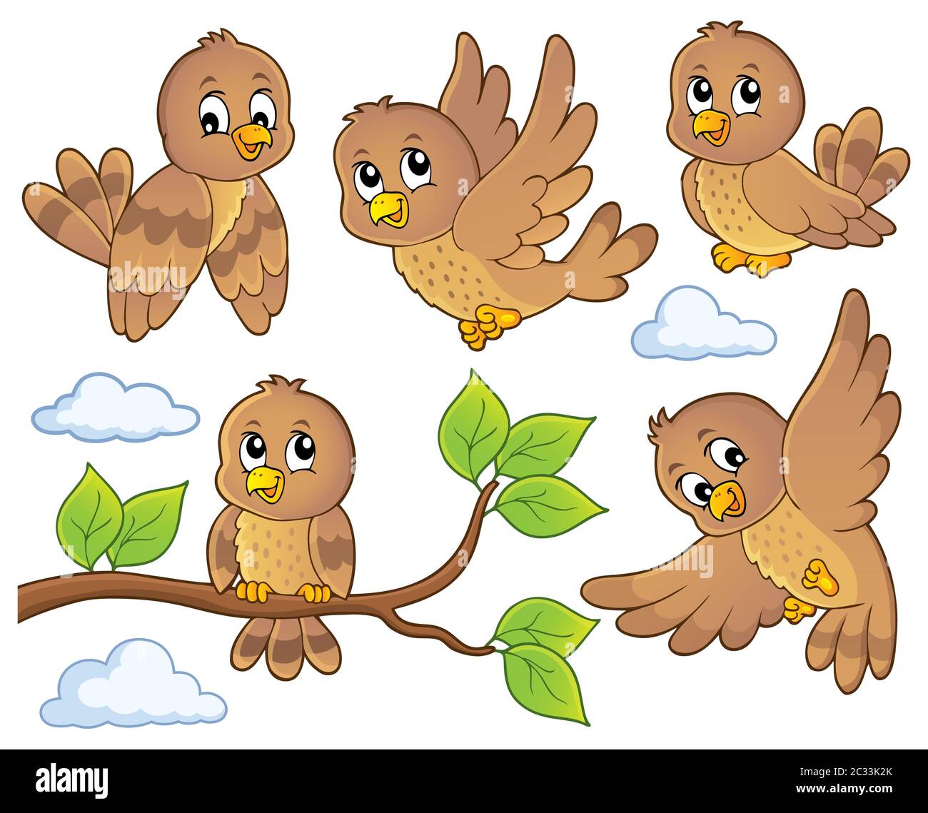 Happy birds theme image 2 - picture illustration Stock Photo - Alamy