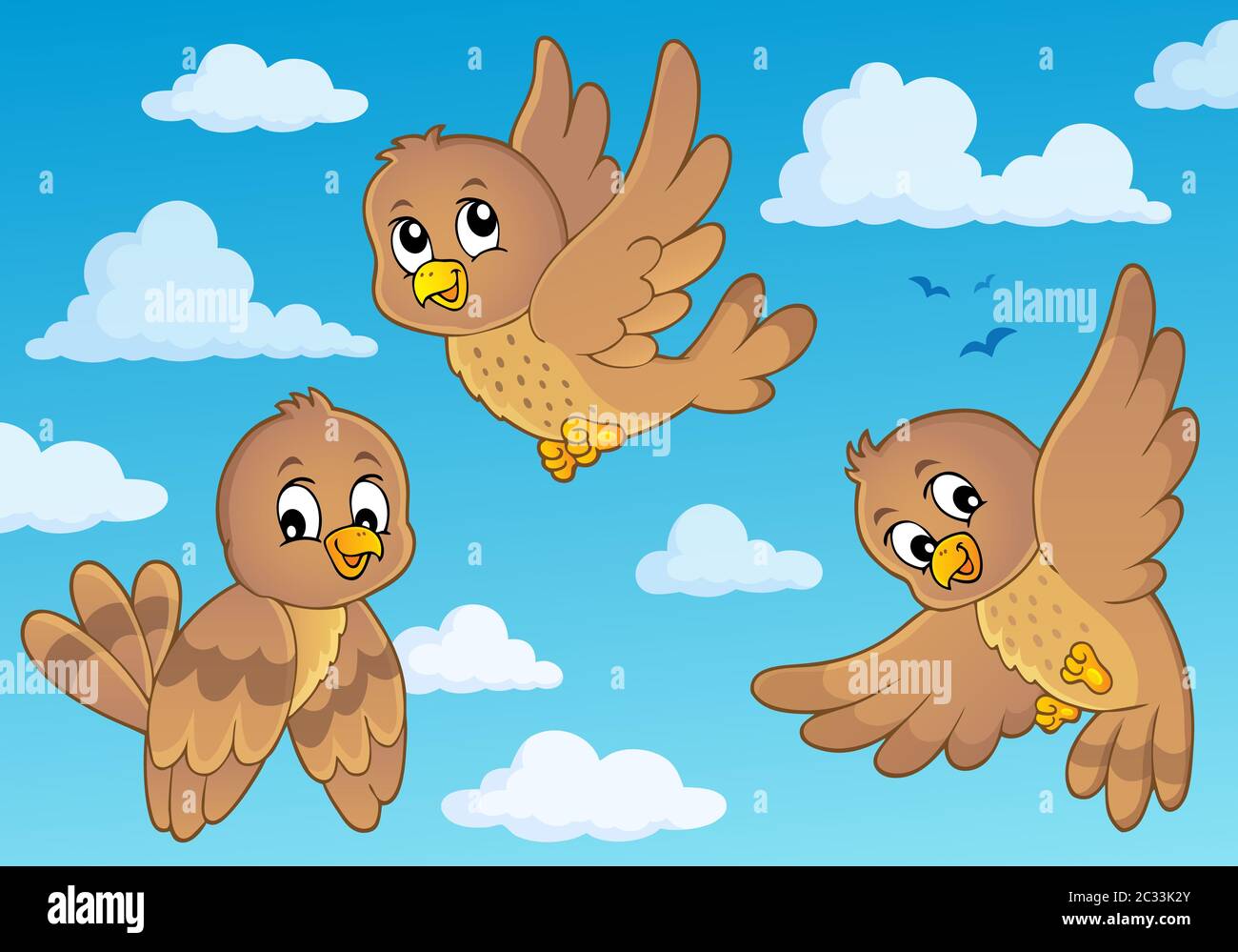 Happy birds theme image 3 - picture illustration Stock Photo - Alamy