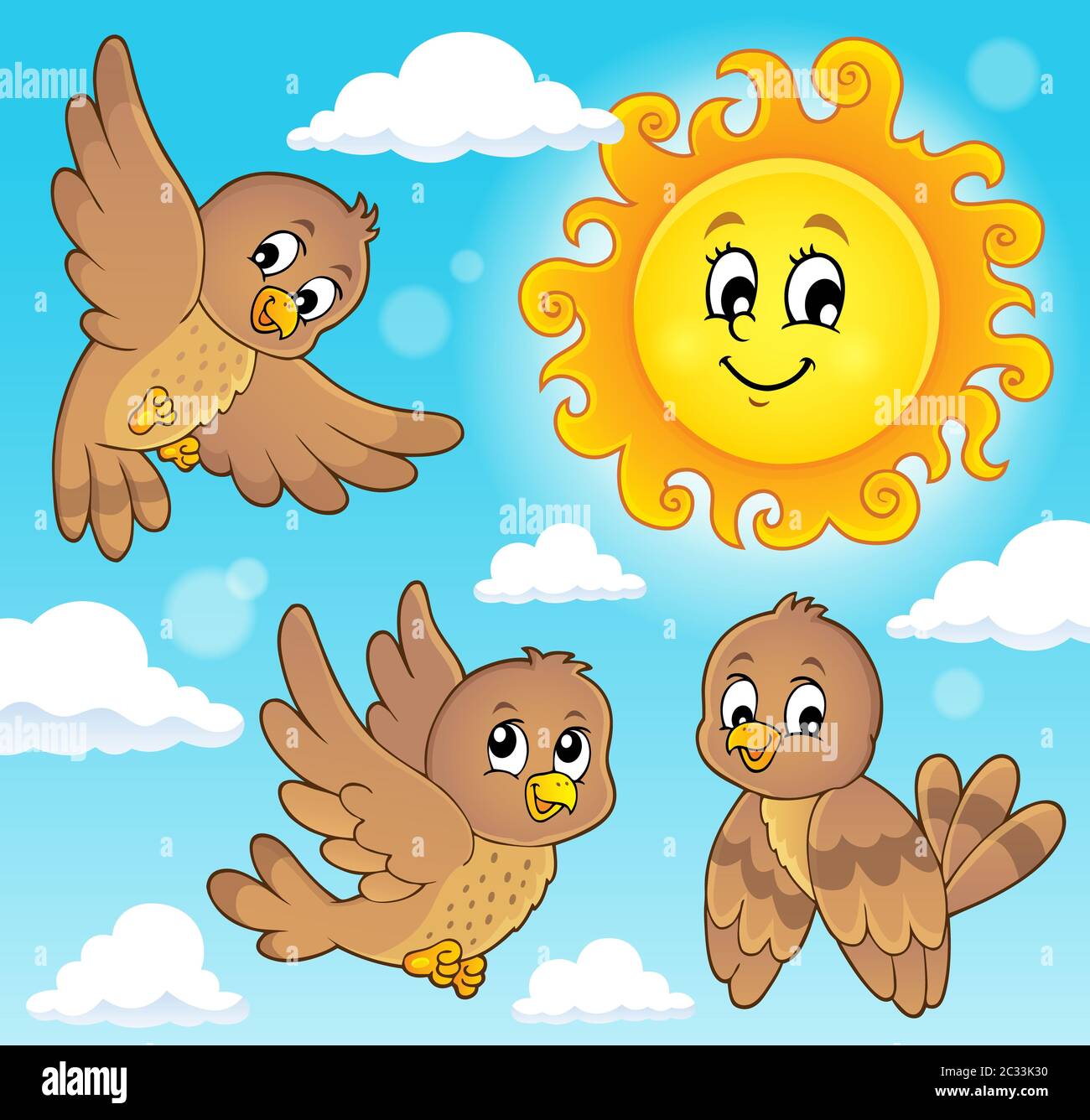 Happy birds theme image 5 - picture illustration Stock Photo - Alamy
