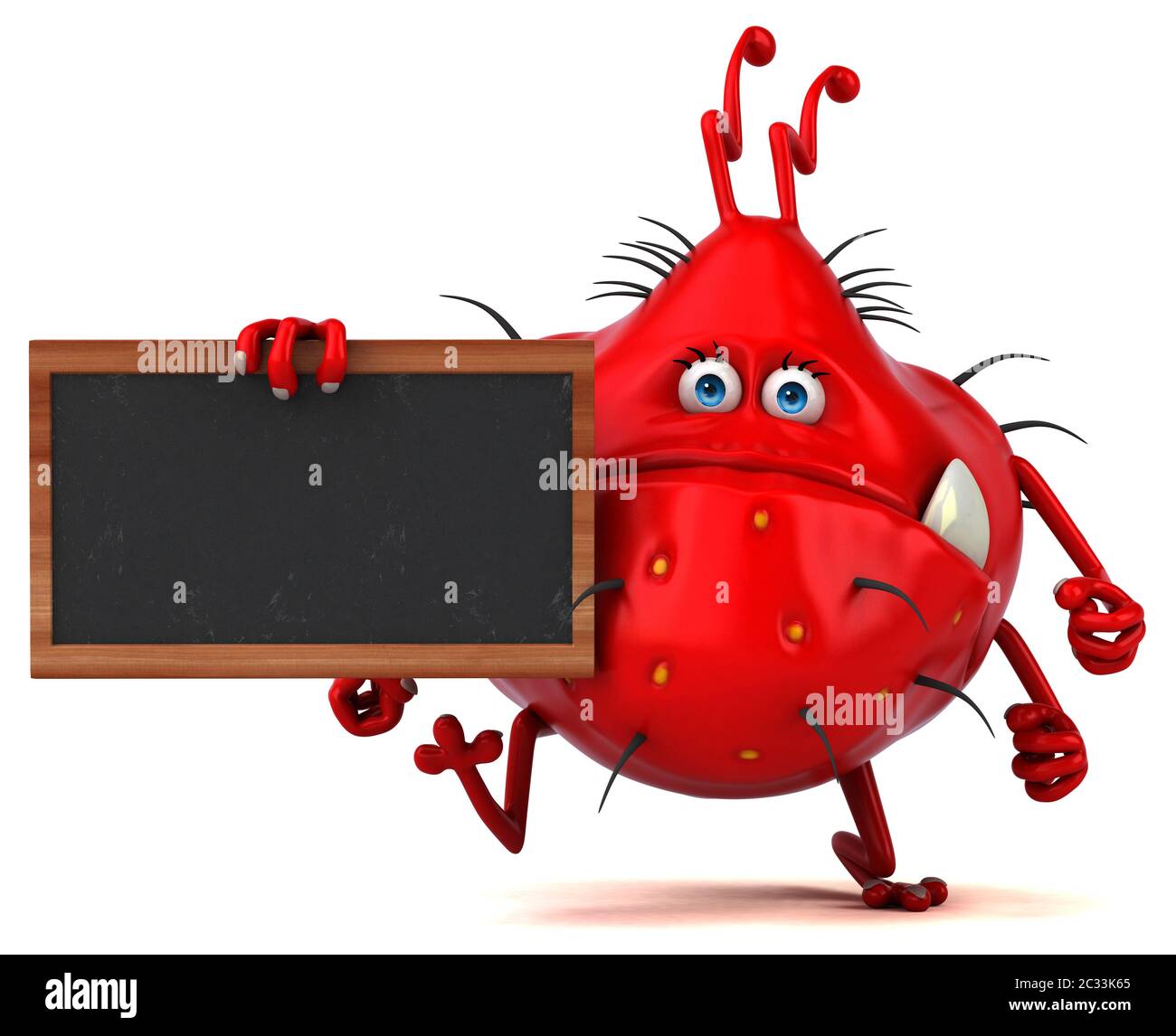 Fun 3D germ bug monster with a chalkboard Stock Photo - Alamy