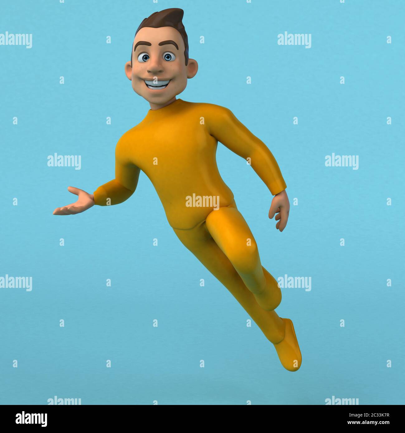 Fun 3D cartoon yellow character Stock Photo - Alamy