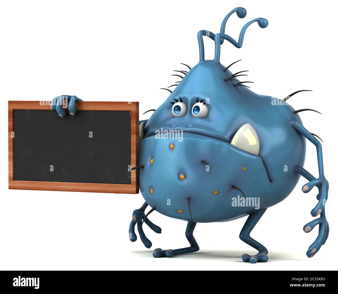 Fun 3D germ bug monster with a chalkboard Stock Photo - Alamy