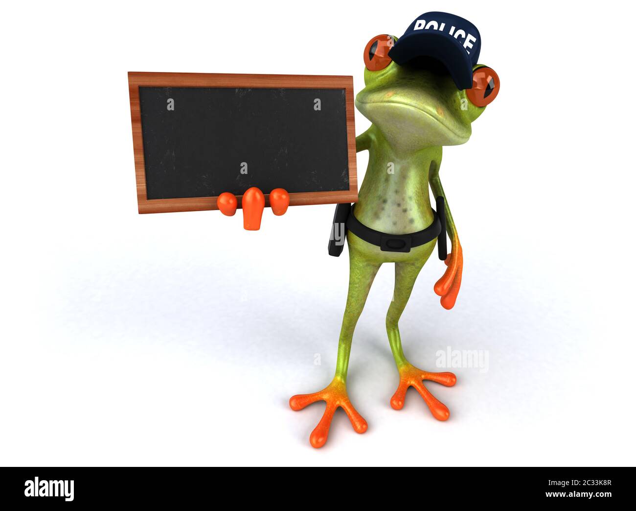 Fun 3D Cartoon frog police officer Stock Photo - Alamy