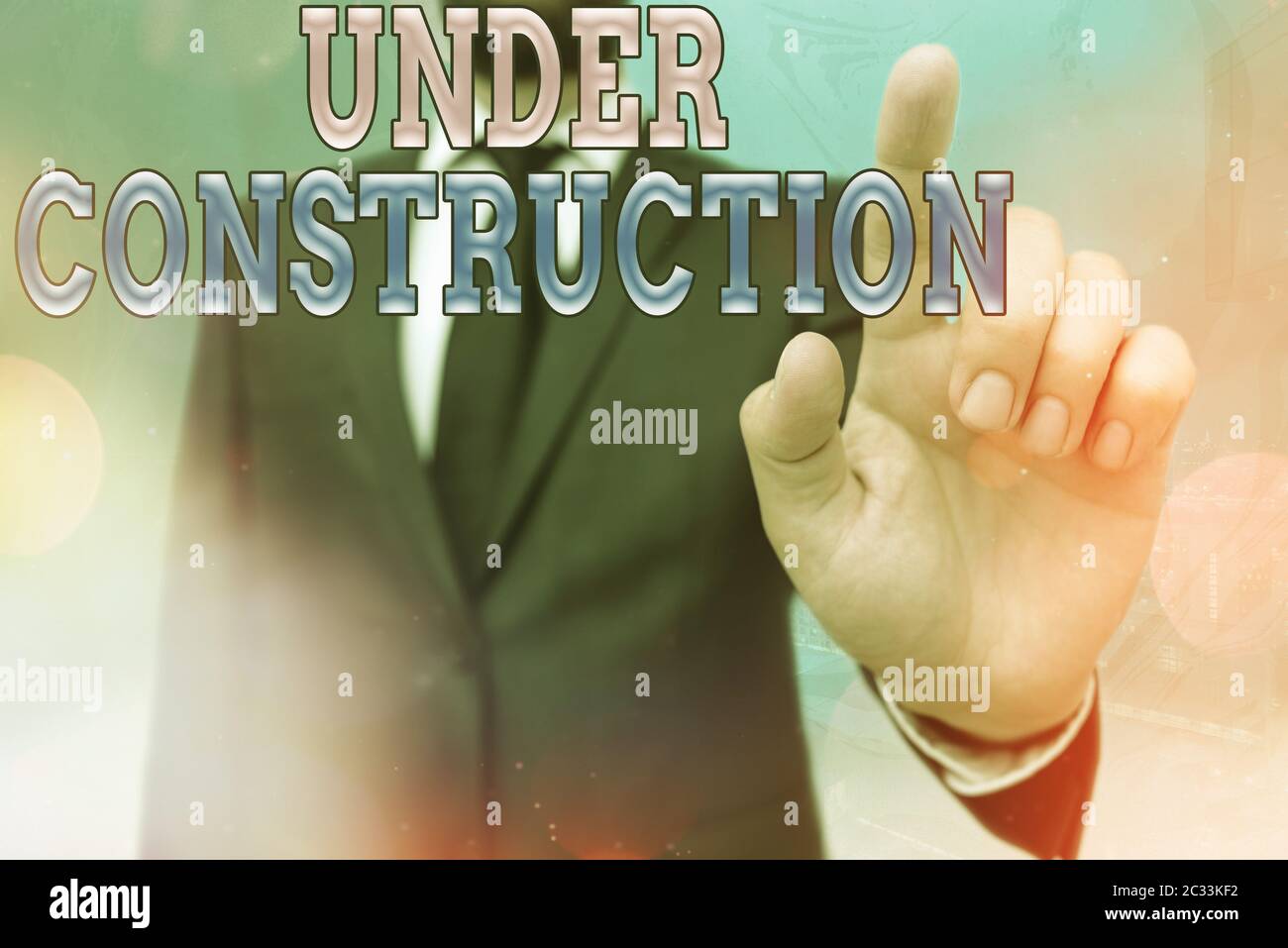 Writing note showing Under Construction. Business concept for building ...