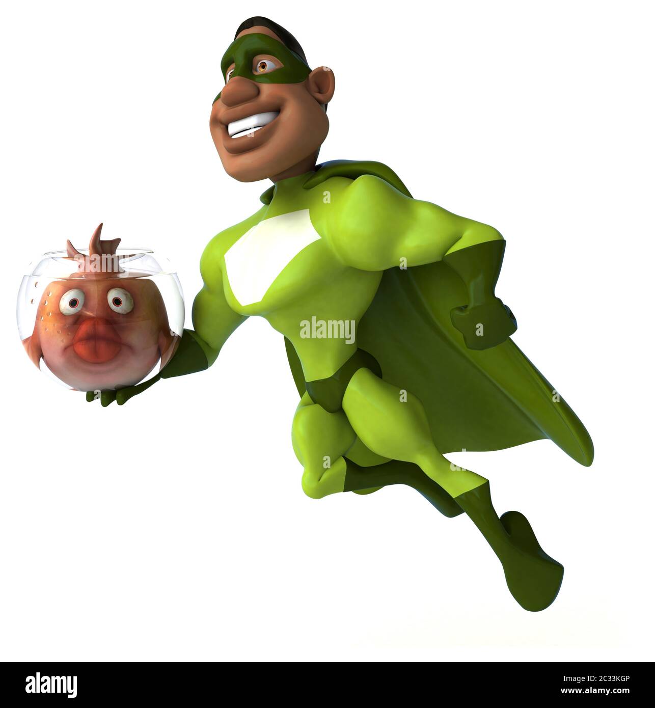 Fun superhero - 3D Illustration Stock Photo - Alamy