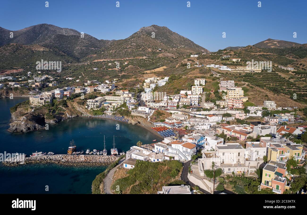 Aerial view of resort village Bali. Crete, Greece Stock Photo - Alamy