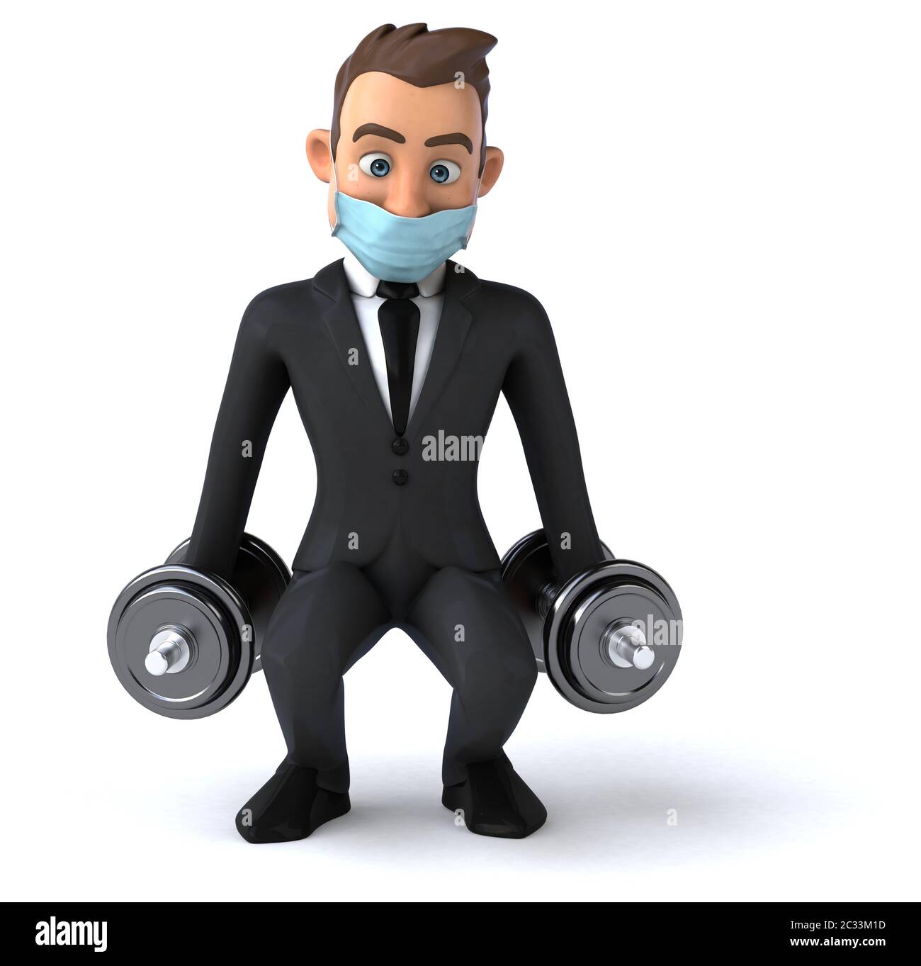 3D illustration of a cartoon character with a mask Stock Photo - Alamy