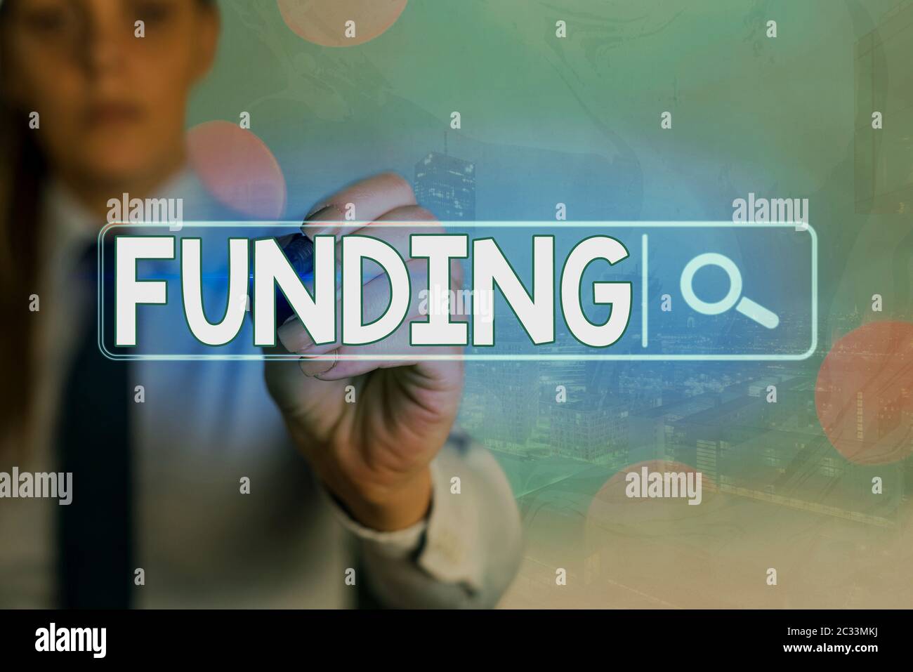 Writing note showing Funding. Business concept for act of providing ...