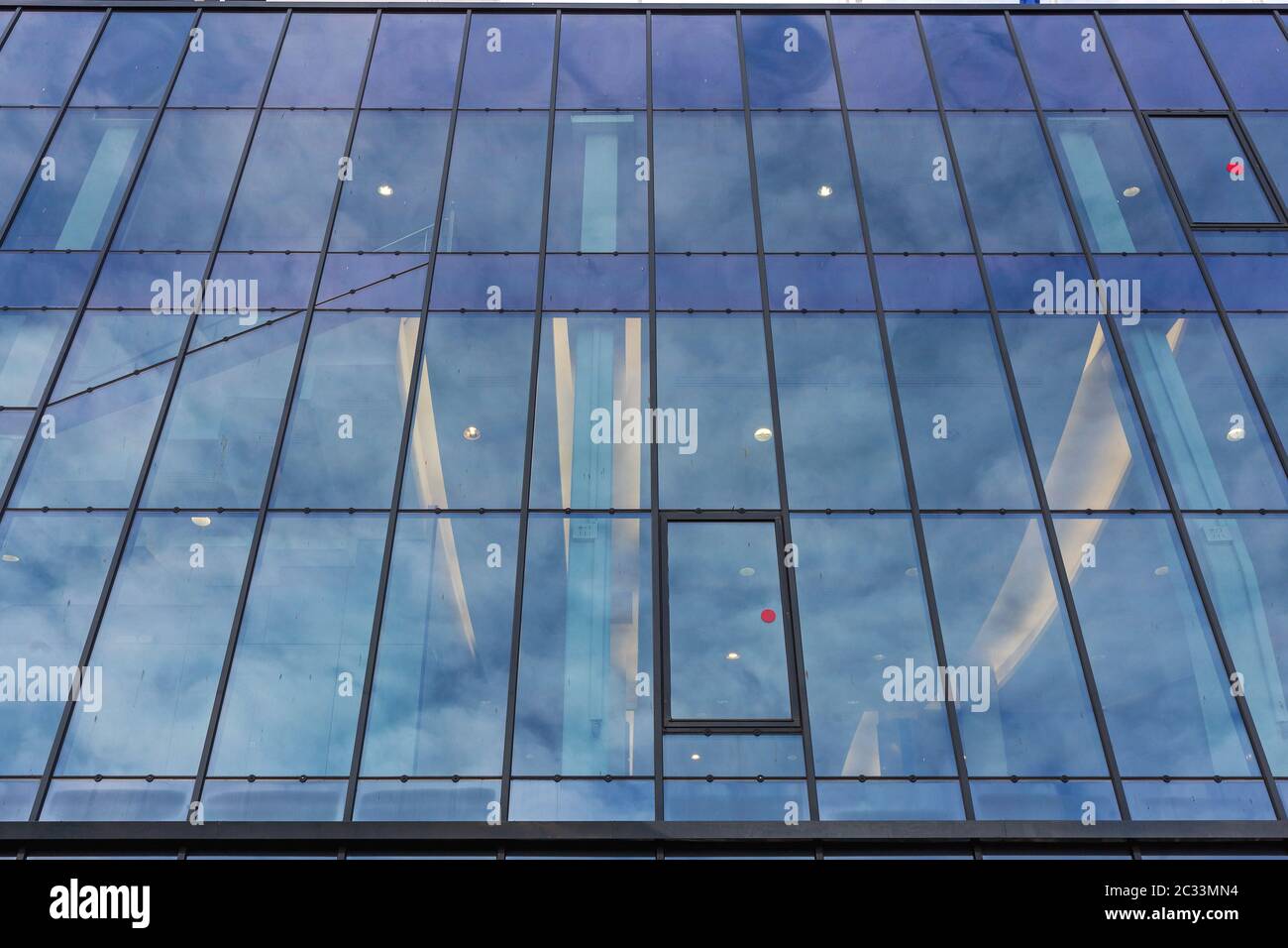 Big Blue Glass Windows at Modern Building Stock Photo - Alamy