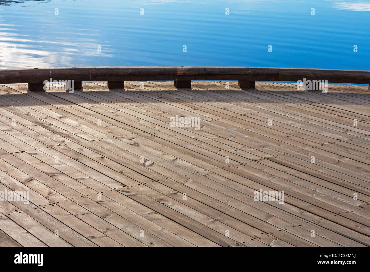 Wooden, Decking Patio Terrace at Water Edge Stock Photo - Alamy