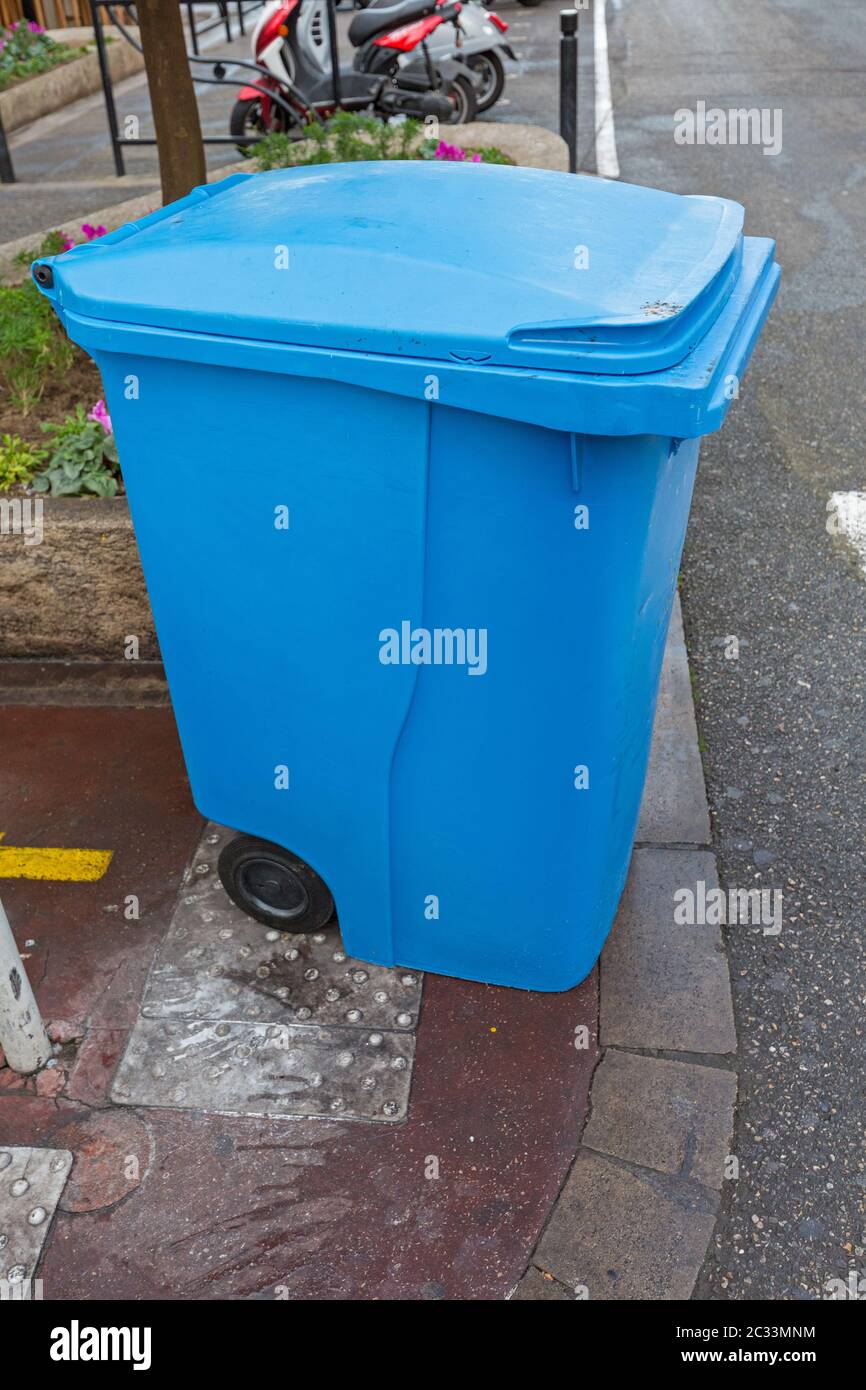 Blue wheelie bin hi-res stock photography and images - Alamy