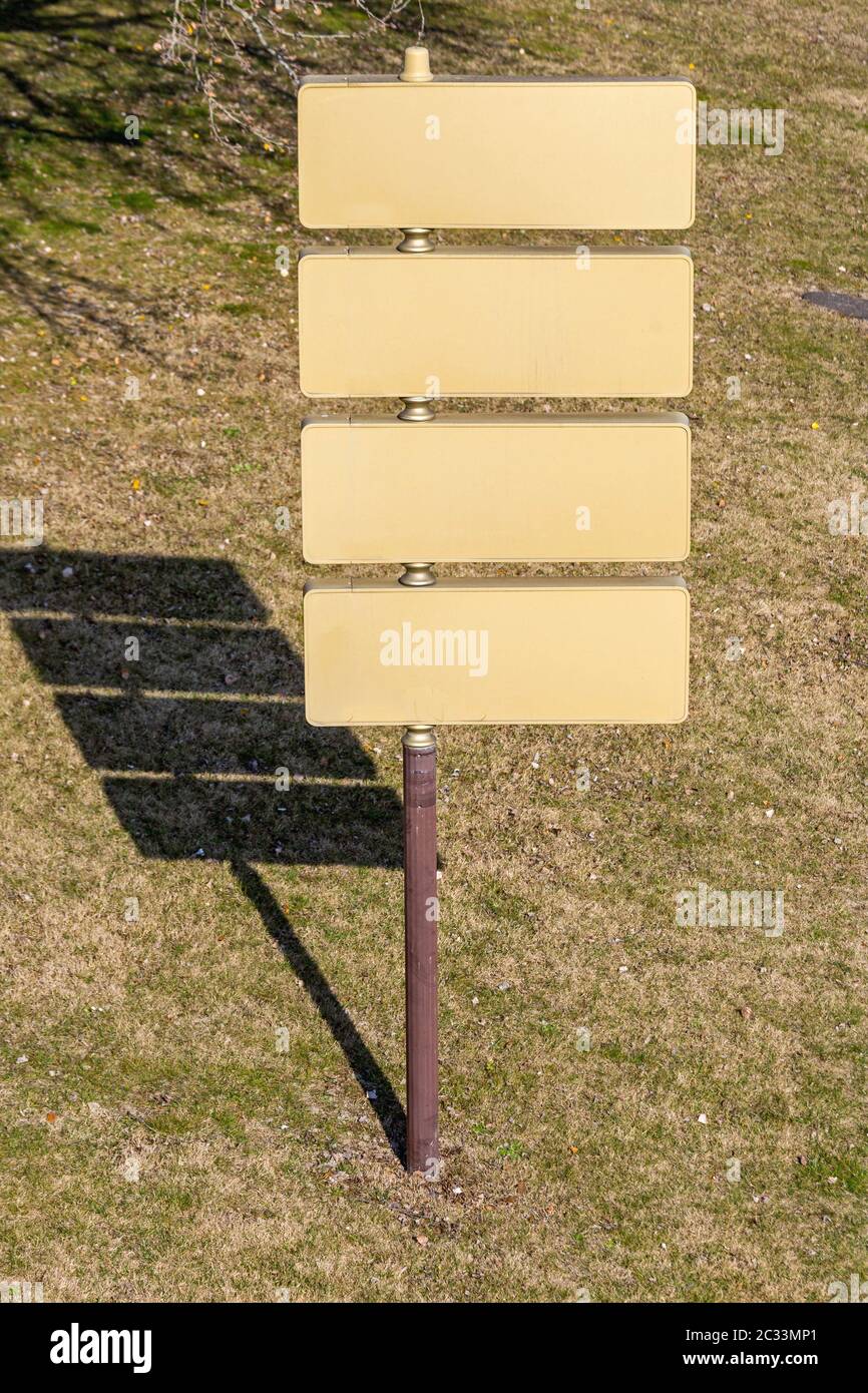Empty Space Information Board Sign at Traffic Pole Stock Photo - Alamy