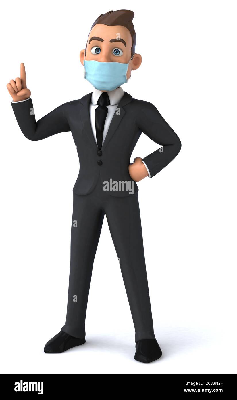 3D illustration of a cartoon character with a mask Stock Photo - Alamy