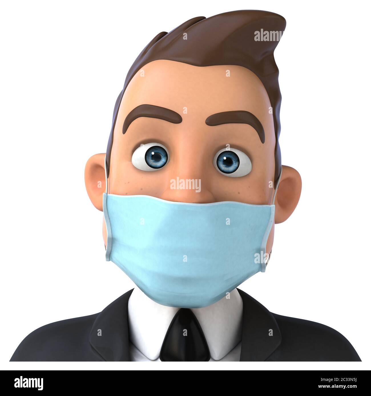 3D illustration of a cartoon character with a mask Stock Photo - Alamy