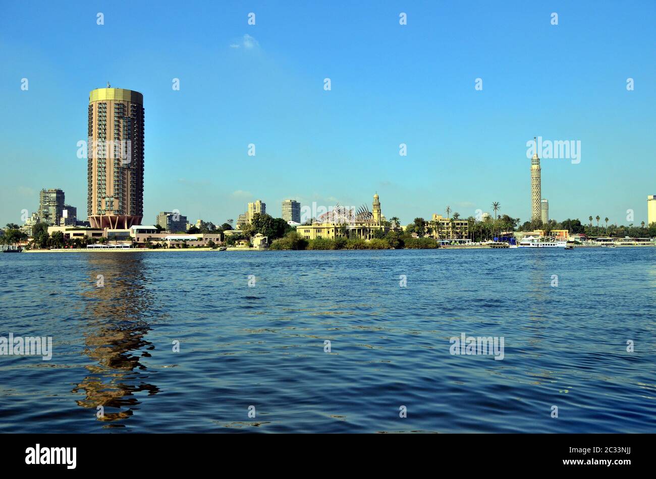 View from the boat on Nile river in Cairo Stock Photo - Alamy