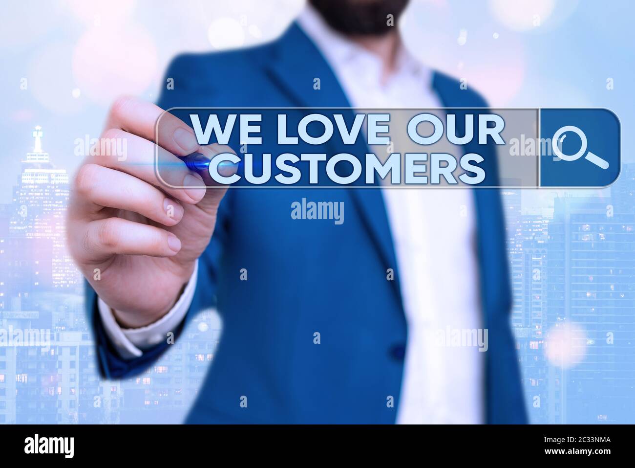 Word writing text We Love Our Customers. Business photo showcasing ...