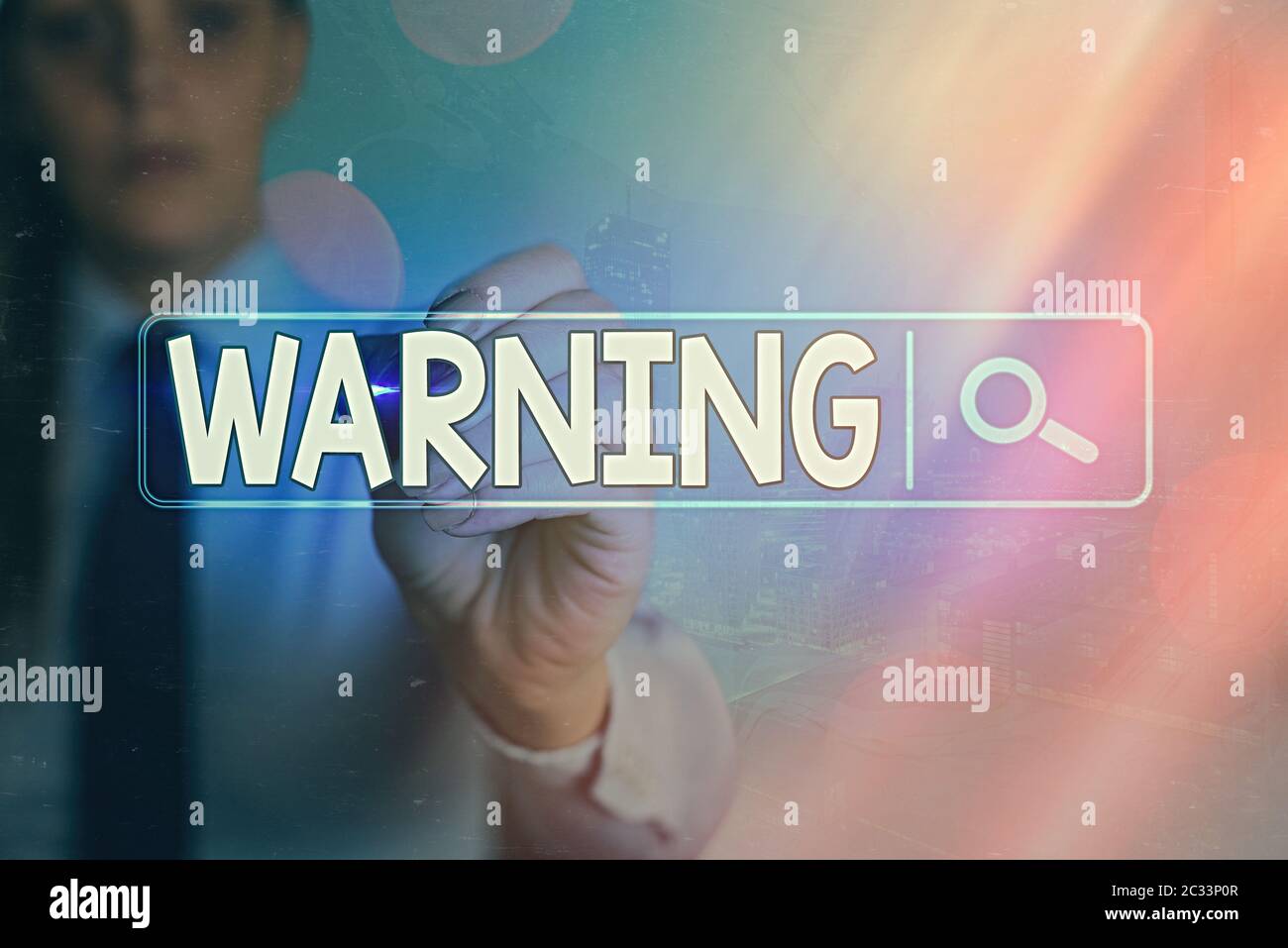 Writing Note Showing Warning Business Concept For Statement Or Event That Indicates A Possible