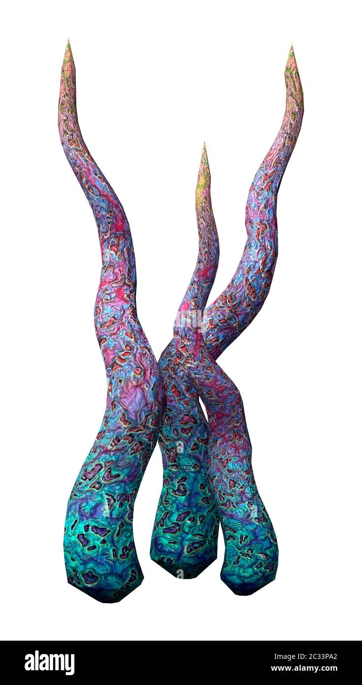 3D rendering of a fantasy alien plant isolated on white background ...