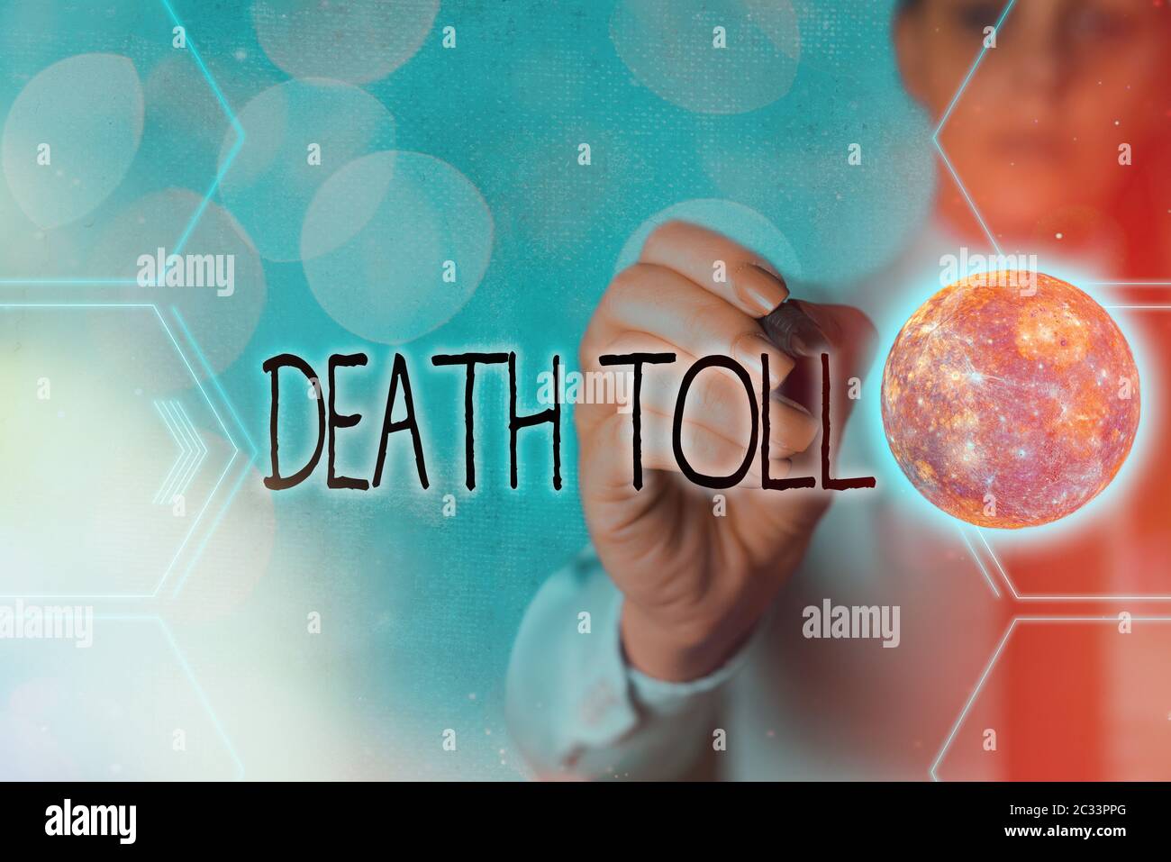 Handwriting text writing Death Toll. Conceptual photo the number of ...