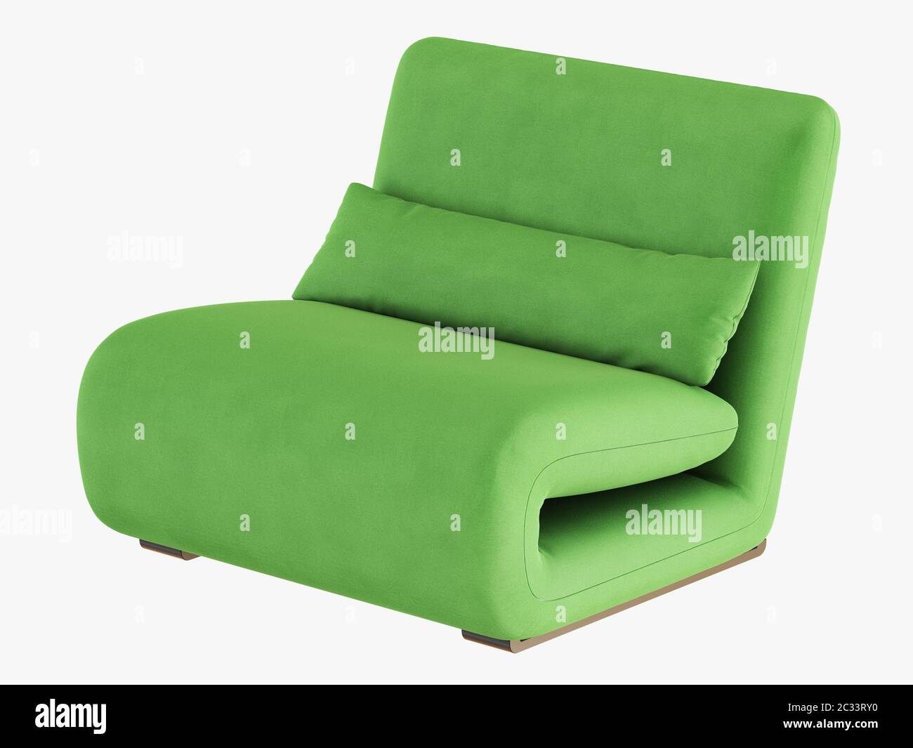 Soft green chair fabric 3d rendering Stock Photo - Alamy