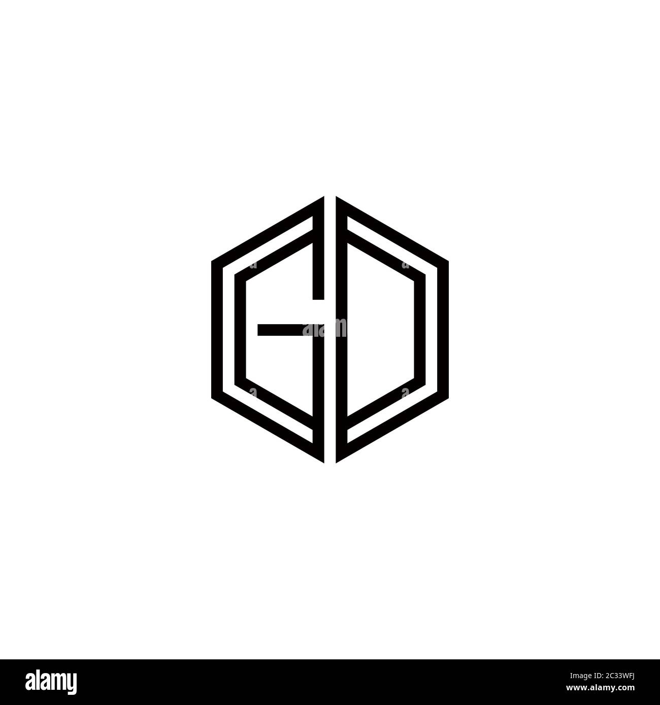 GD alphabet abstract initial letter logo design vector template Stock ...