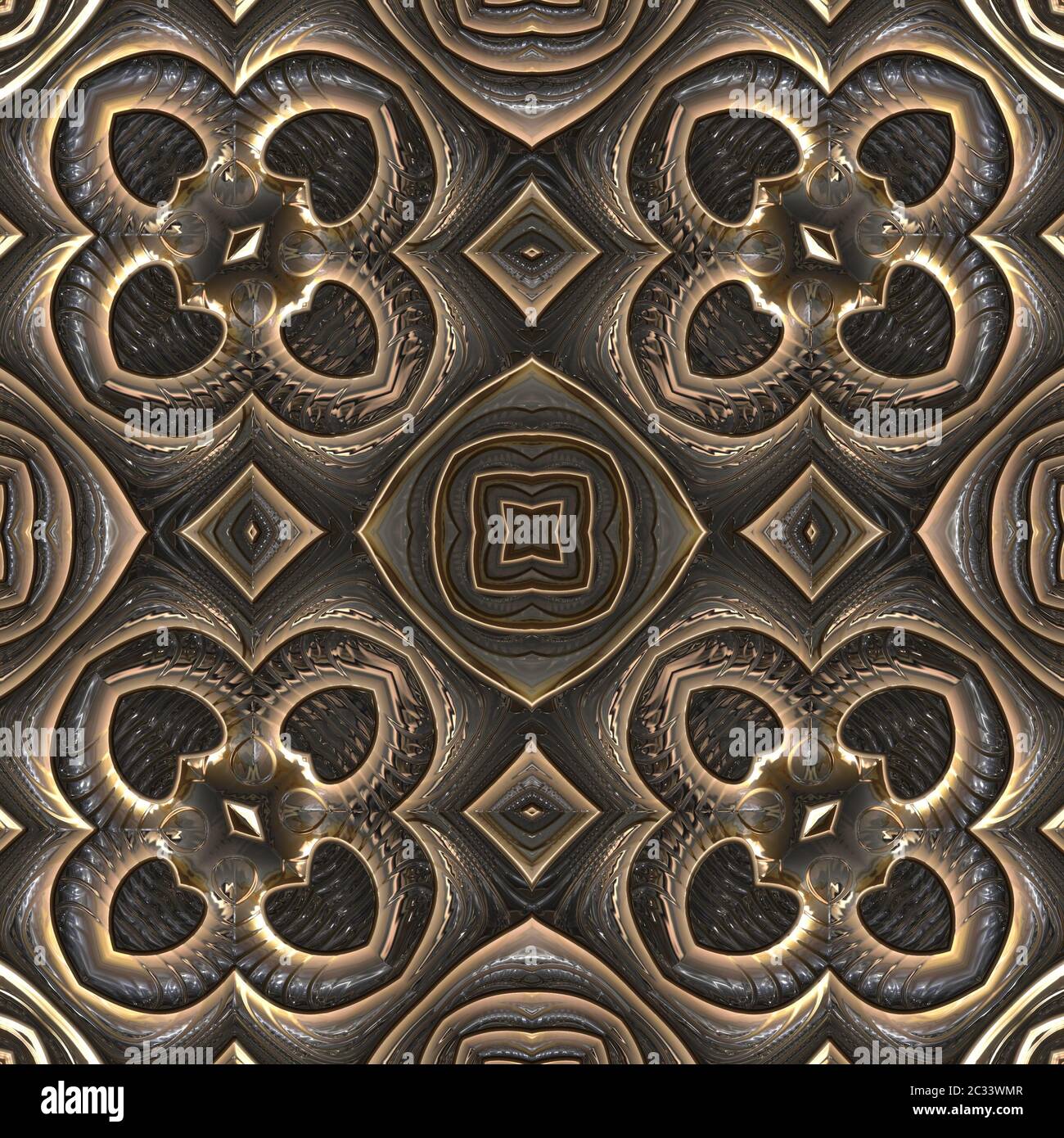elegant seamless repeating pattern tile with a glossy metal effect in ...