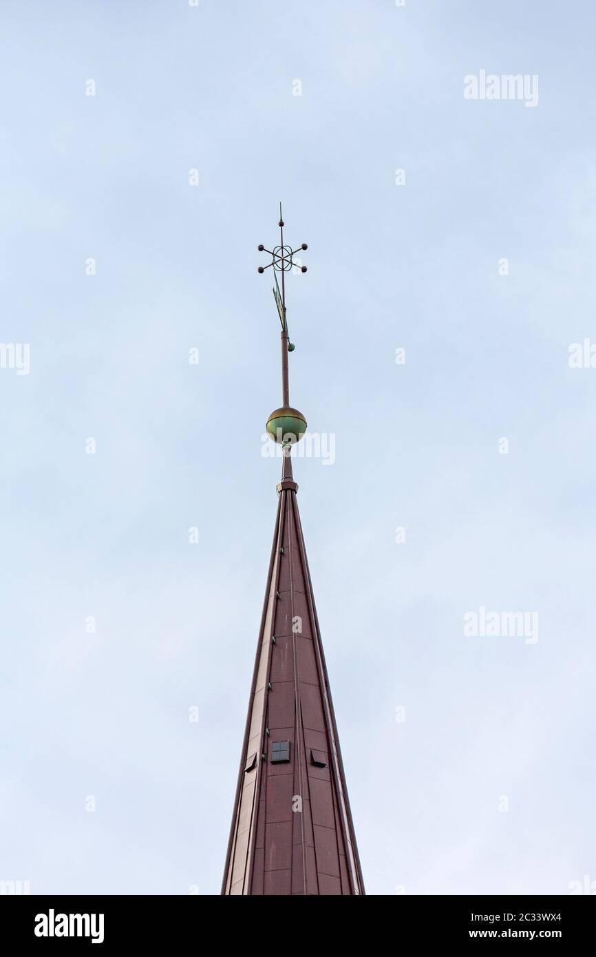Lighting Rod Safety at Top of Church Spire Stock Photo - Alamy