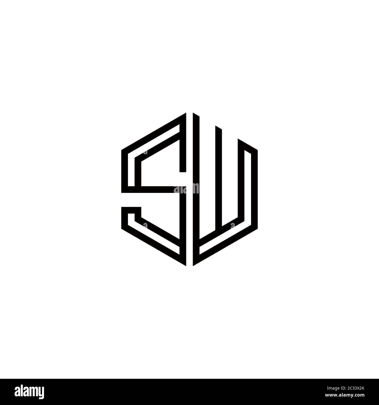 Sw modern logo Stock Vector Images - Alamy