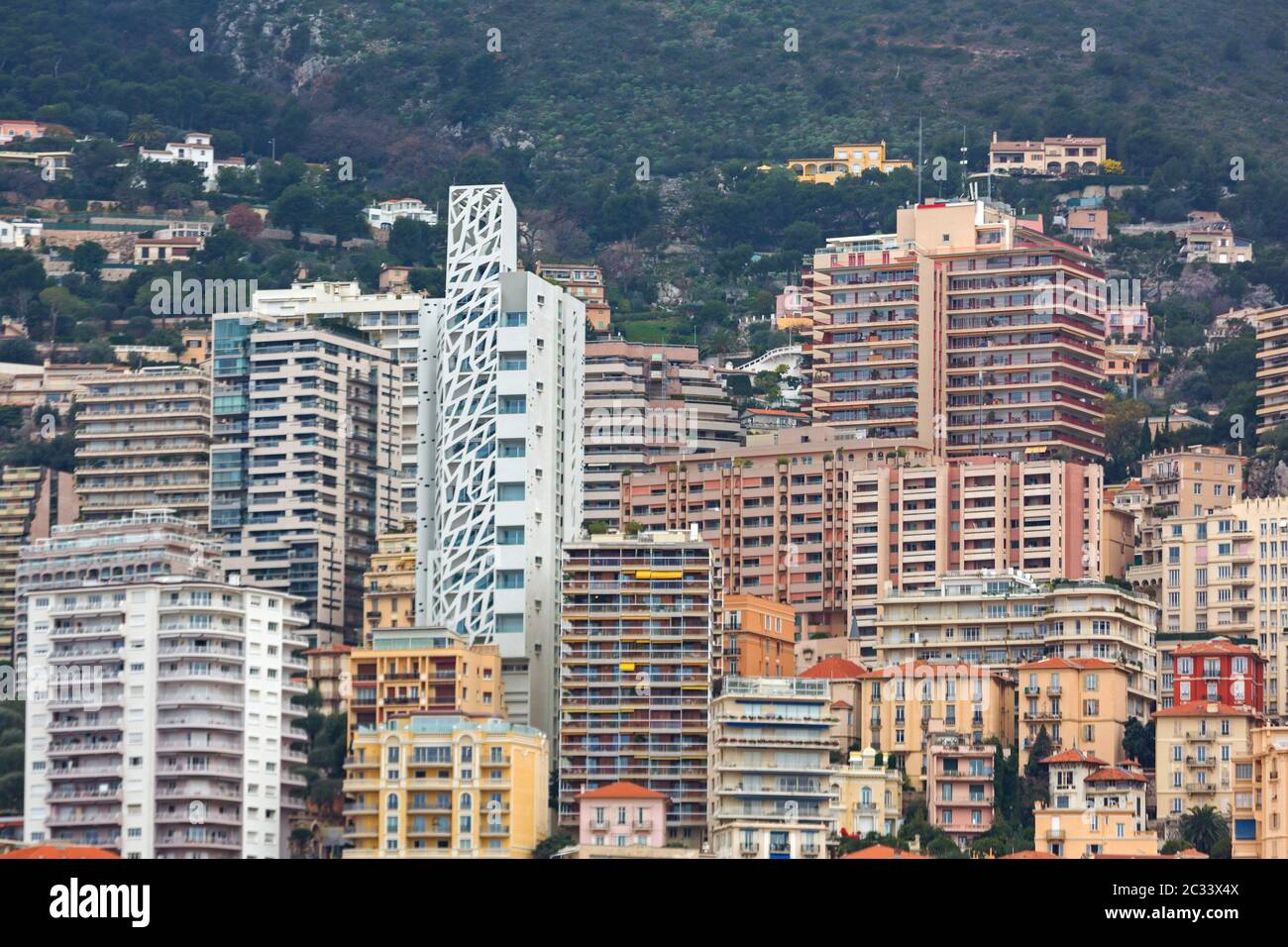 Many Stacked Aparment Buildings Skyscrapers in Monaco Stock Photo - Alamy