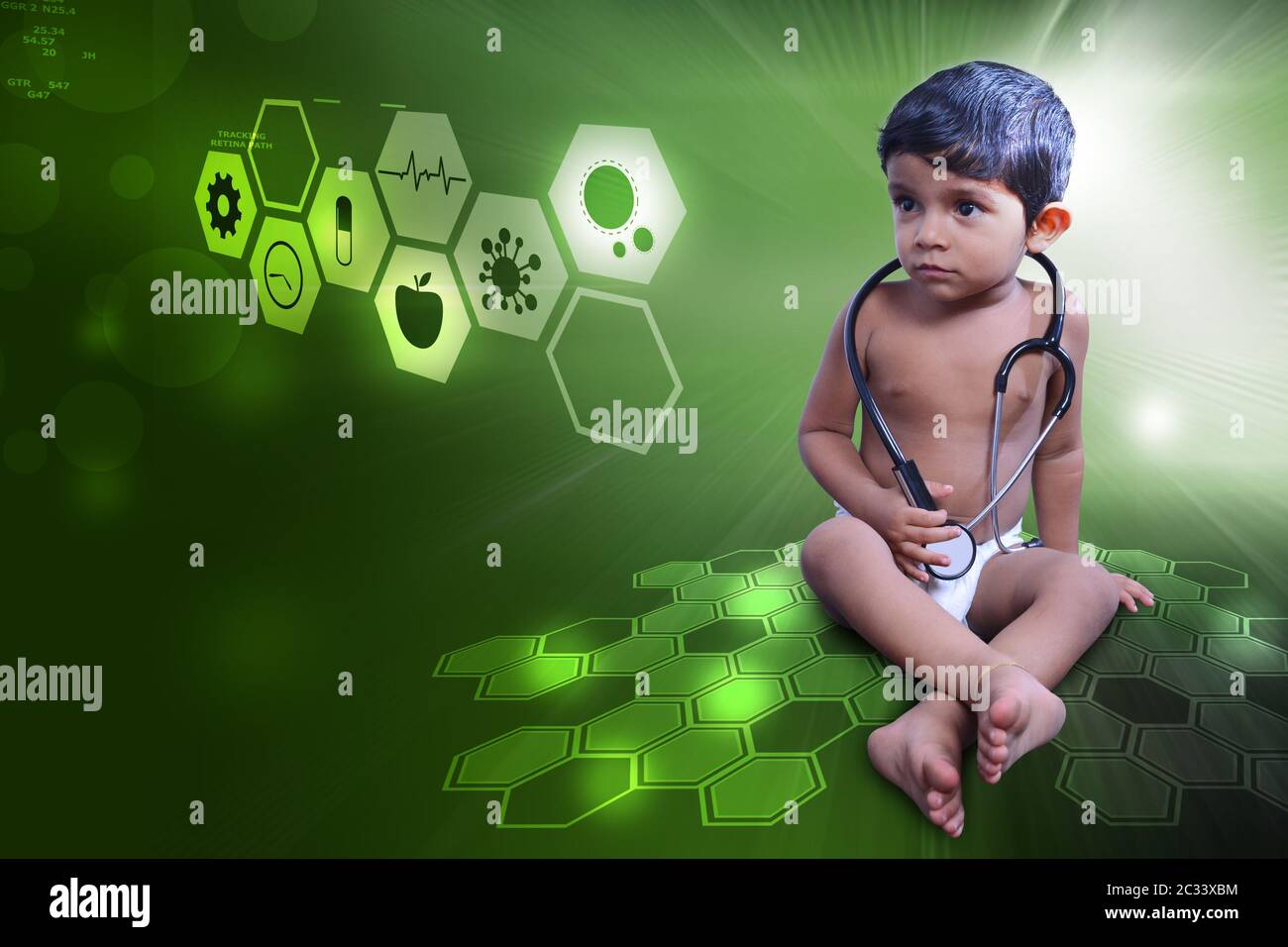 baby with stethoscope Stock Photo - Alamy