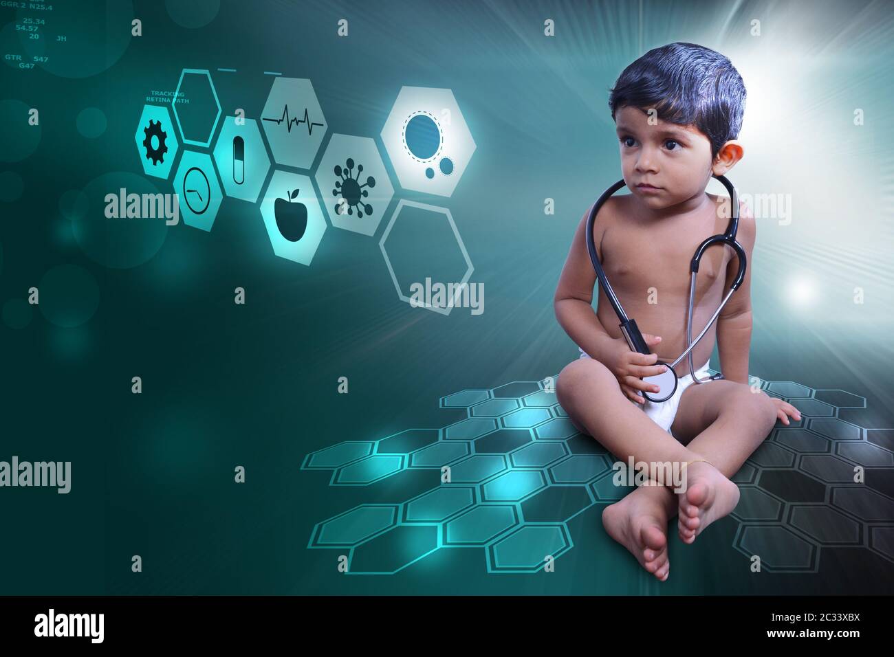 baby with stethoscope Stock Photo - Alamy