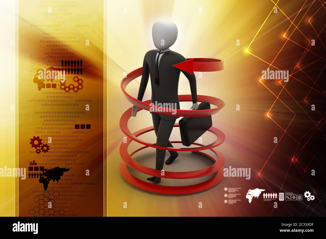 3d man business success concept Stock Photo - Alamy