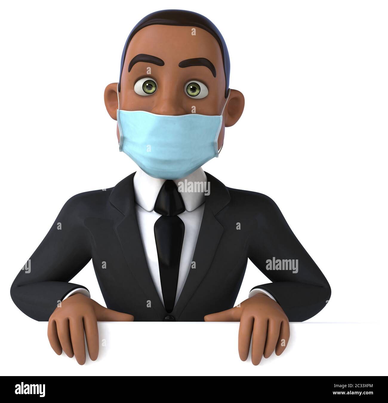 3D illustration of a cartoon character with a mask Stock Photo - Alamy