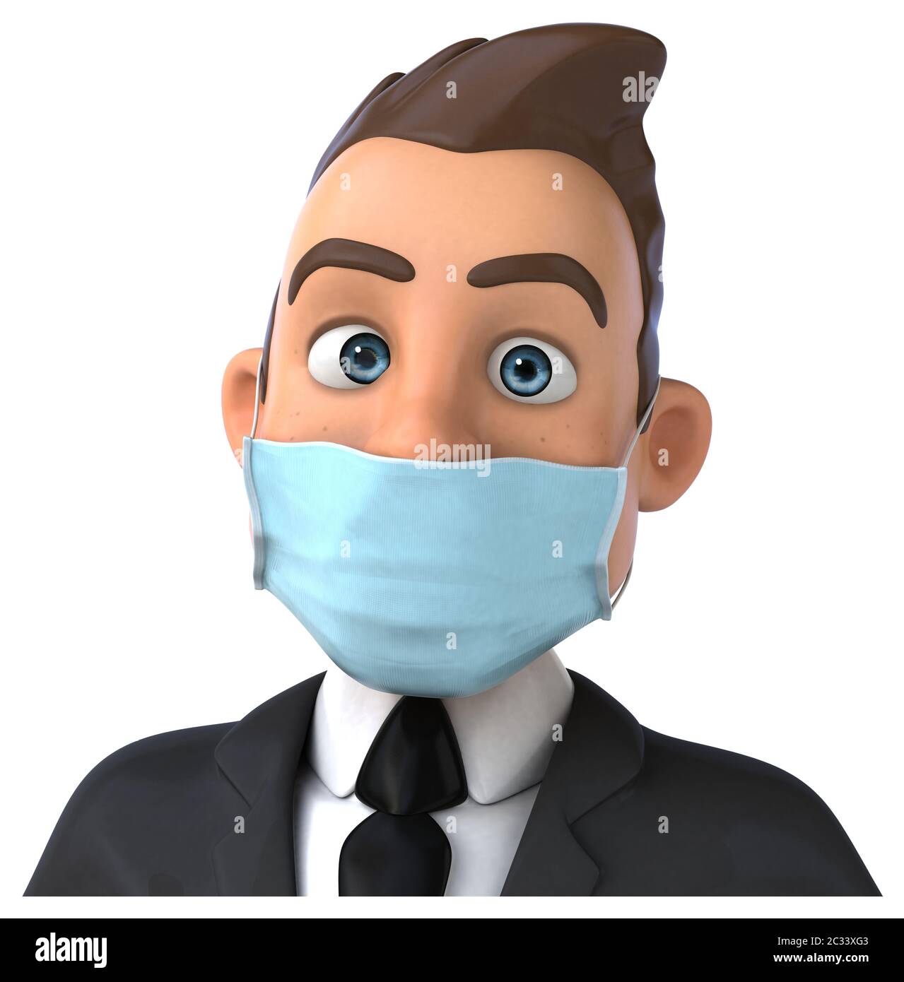 3D illustration of a cartoon character with a mask Stock Photo - Alamy