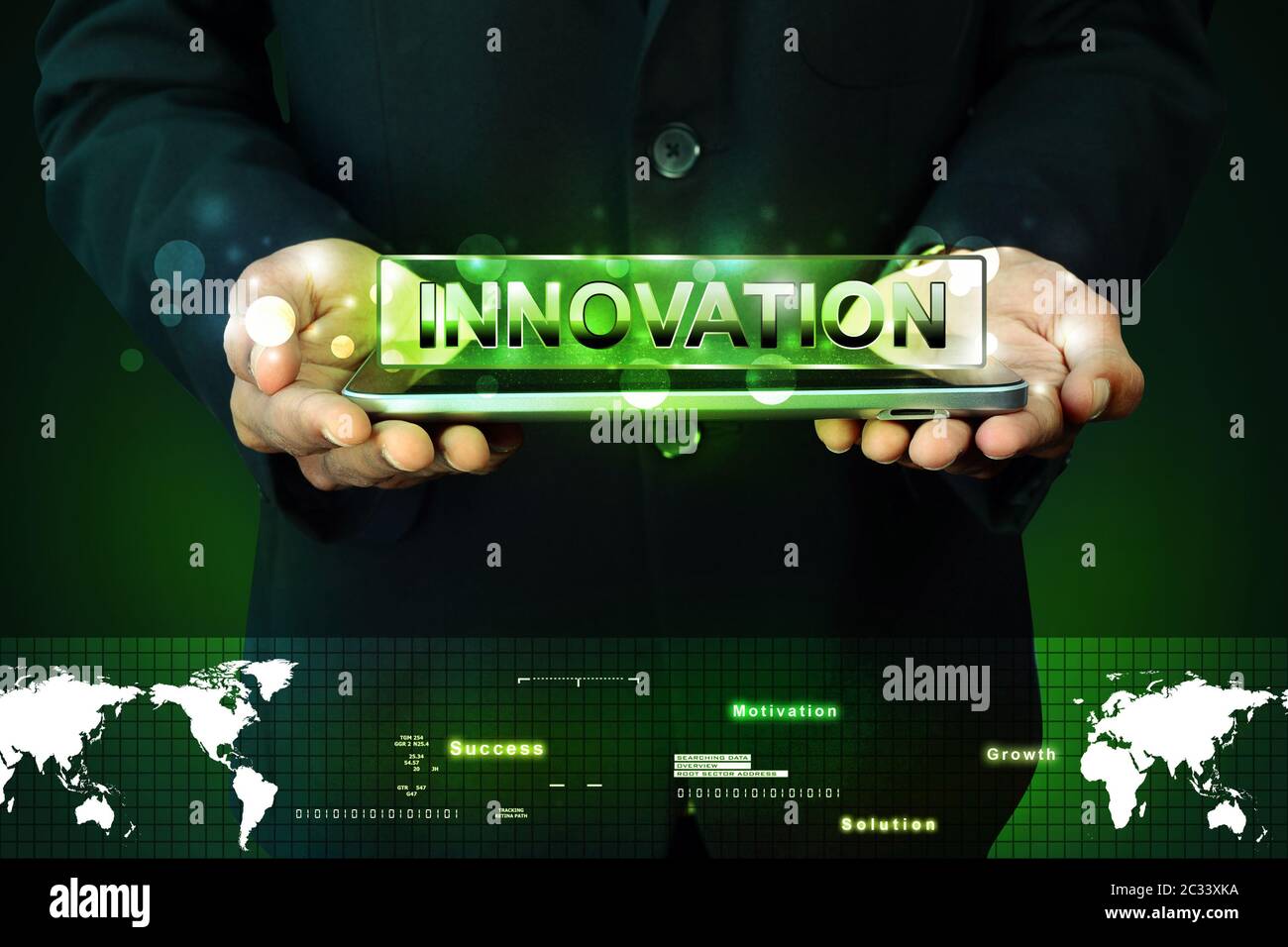 Smart hand showing the innovation text Stock Photo - Alamy