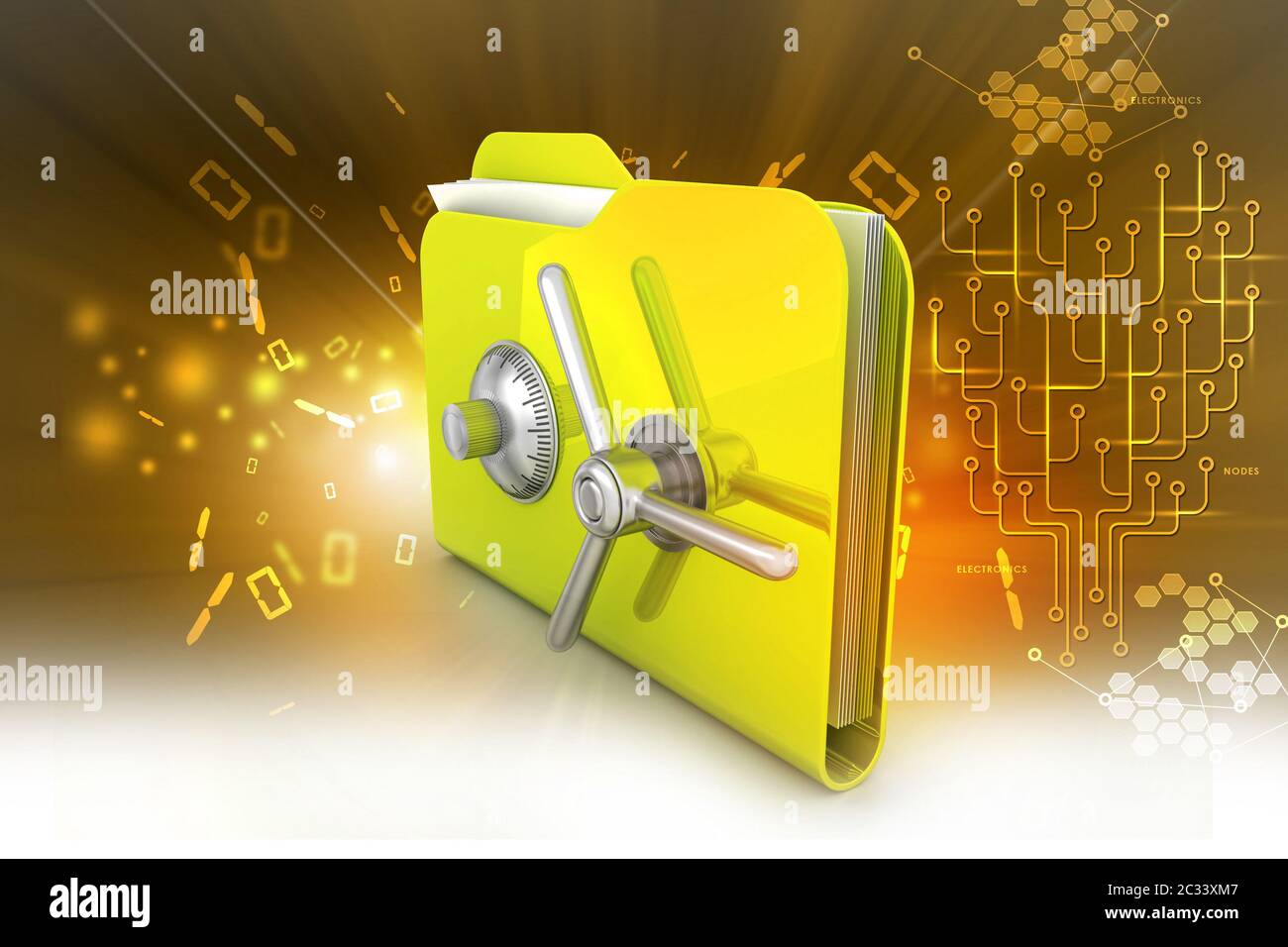 folder with safe lock Stock Photo - Alamy