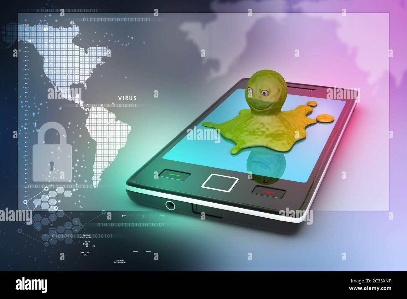 Octopus in smart phone Stock Photo - Alamy